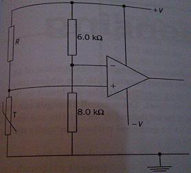 Thermistor with op amp