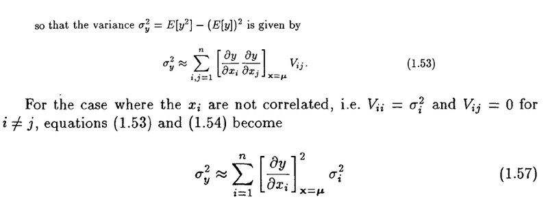 Error Propagation - Estimating Variance