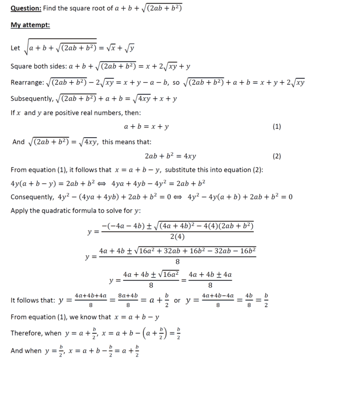 Find the square root of a surd term