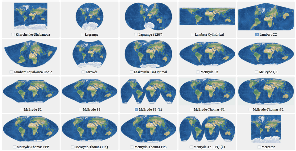 Projection Maps For Alien World Navigation