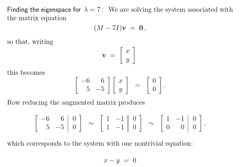 Finding The Eigenspace For This Value Of Lambda