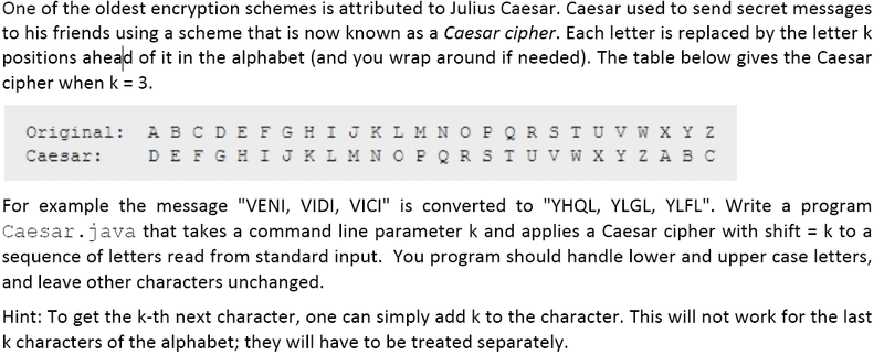 Caesar Java Program Writing Code And Decrypting Messages 2294