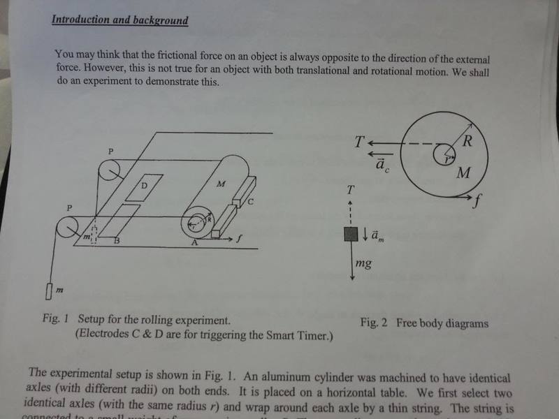 Experiment of frictional force on rolling object • Physics Forums