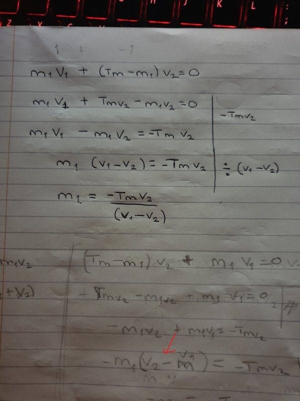 How to make m1 the subject of the formula