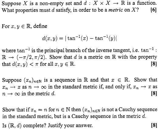 Metric Spaces Homework: Showing Cauchy Sequences