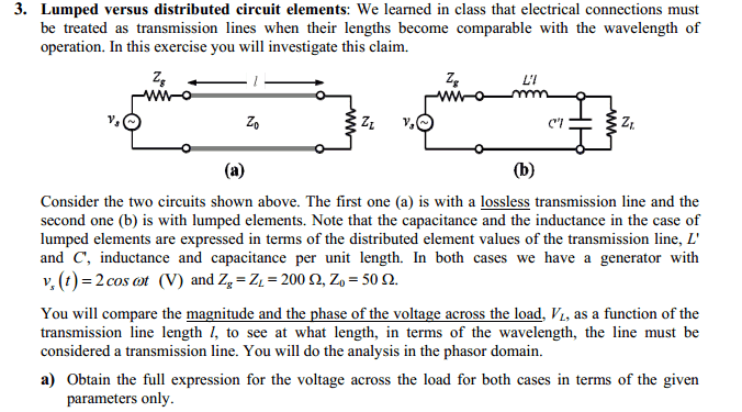 Find V(L) for Lumped vs distributive circuits • Physics Forums