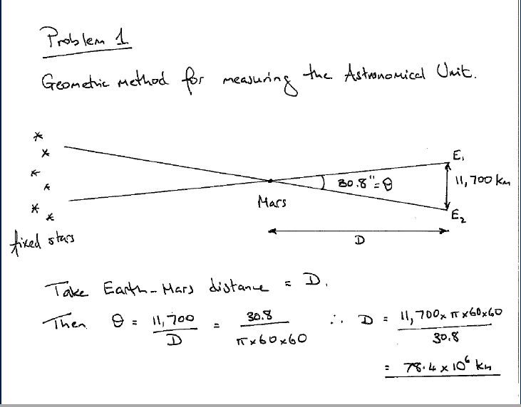 Simple Calculation of Astronomical Unit Problem • Physics Forums