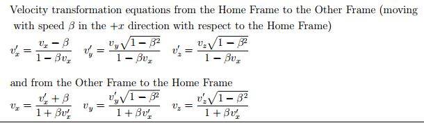 Special Relativity -- Velocity transformation • Physics Forums
