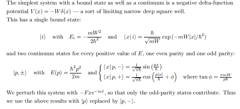 Delta Potential - Bound and Continuum States • Physics Forums