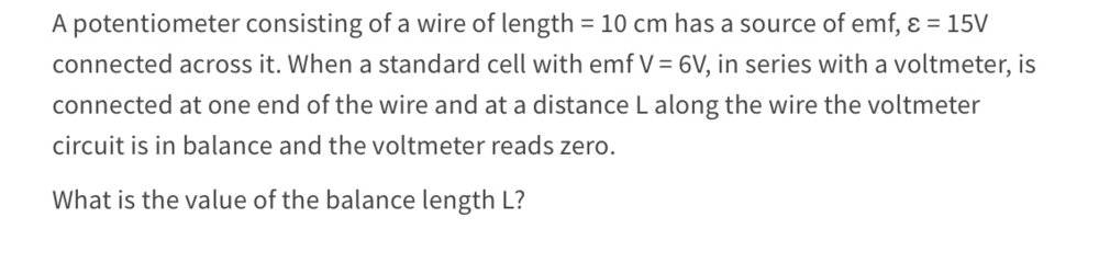 Balance length for a potentiometer circuit • Physics Forums