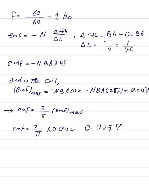 The average EMF in a coil rotating in a magnetic field • Physics Forums