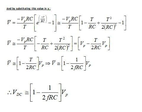 A derivation of the Vdc in a fullwave rectifier with smoothing ...