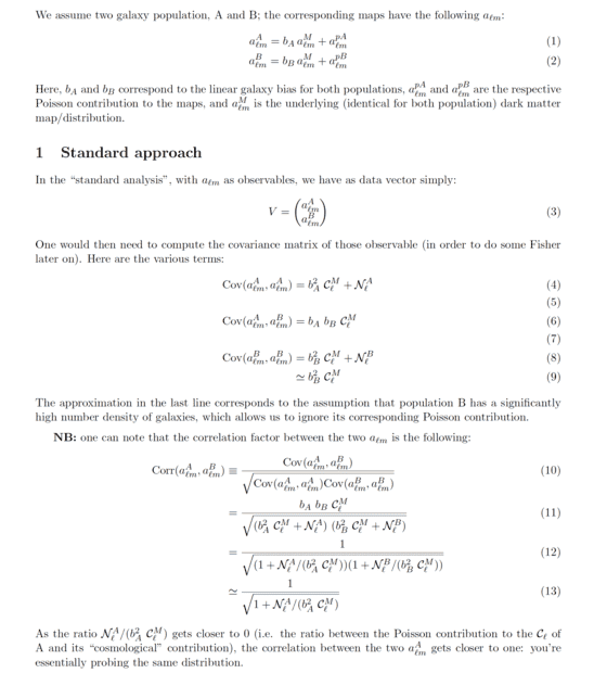 Coefficient Correlation Between 2 Cosmological Probes