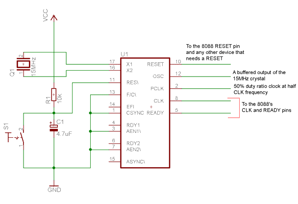 Schematics Reading Q&A: 8284 Clock Signal Generator • Physics Forums
