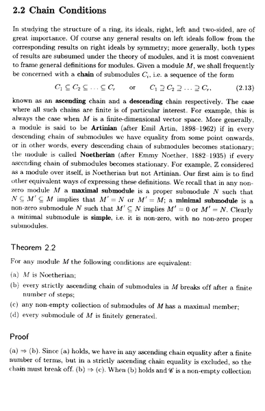 Noetherian Modules .... Cohn Theorem 2.2 .... .... • Physics Forums