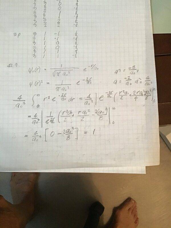 Normalization Of The Wave Function For The Electron In A Hydrogen Atom