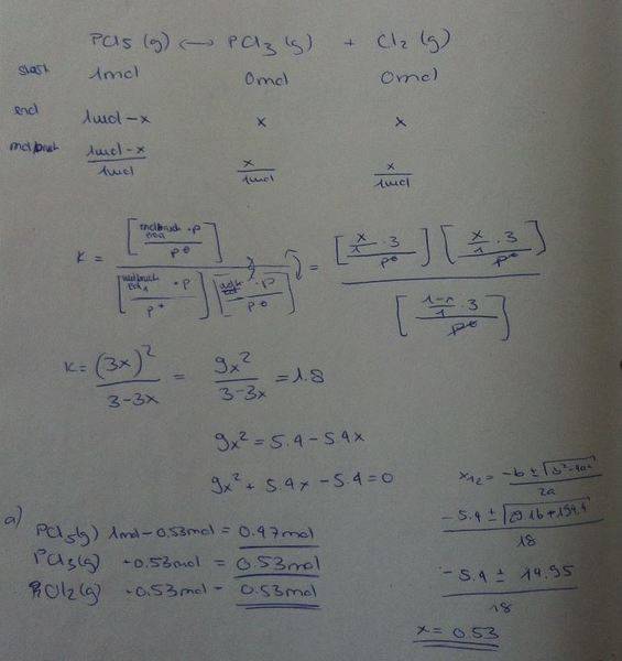 Solving Dissociation Reaction Homework