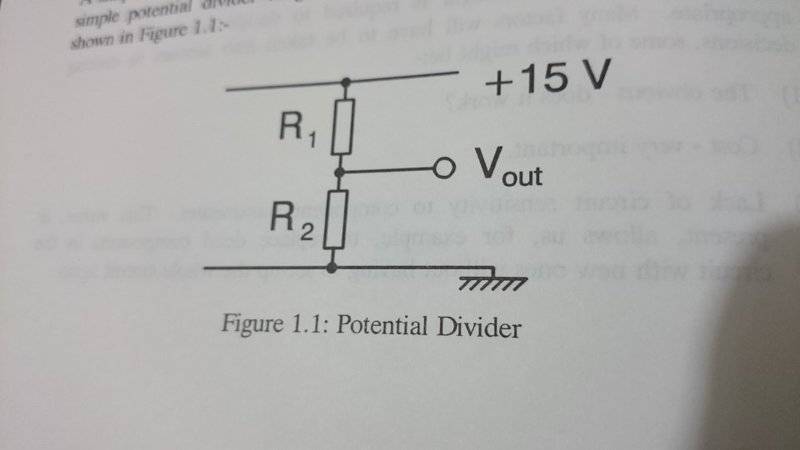 Potential divider textbook example. Confused. • Physics Forums