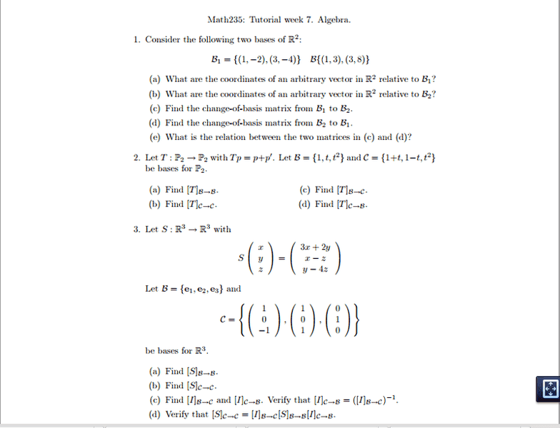 Linear Algebra Change Of Basis