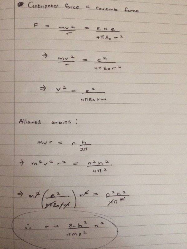 Radius Of The Electron Orbit In A Hydrogen Atom