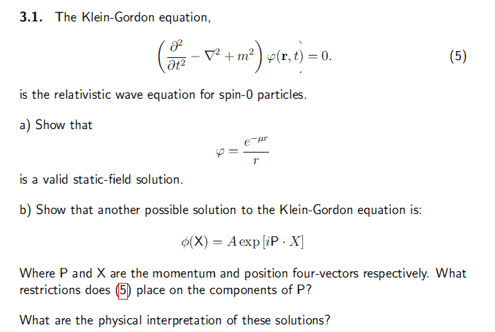 Yukawa potential and the Klein Gordon • Physics Forums