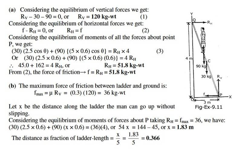 Rotational equilibrium problem (ladder against a wall) • Physics Forums