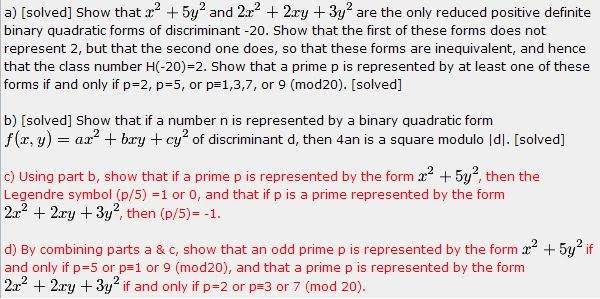 Number theory: Binary Quadratic Forms