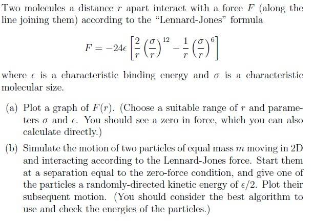 Lennard-Jones Force Formula Python Program • Physics Forums