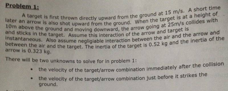 Physics Word Problem: Arrow and moving target collision