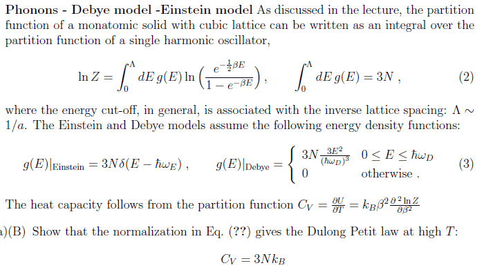 How Can Phonons, Einstein & Debye Models Explain the Dulong-Petit Law ...