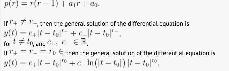 Euler Equation -- diff. equations hw