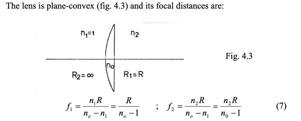 Lensmaker's equation when the 2 mediums on both sides of the lens are ...