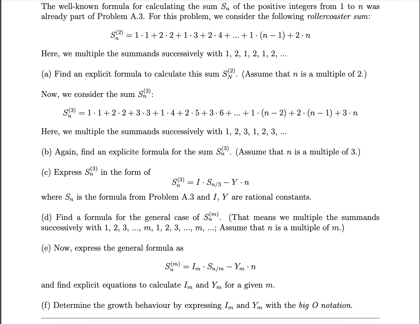 Formula For Calculating A Sum
