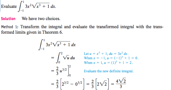 Substitution of a definite integral