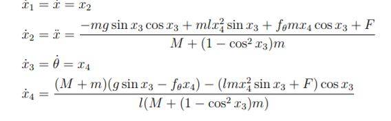 Inverted Pendulum On A Cart Nonlinear State Space Equations Physics Forums