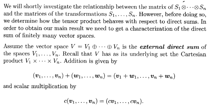 Characterization of External Direct Sum - Cooperstein