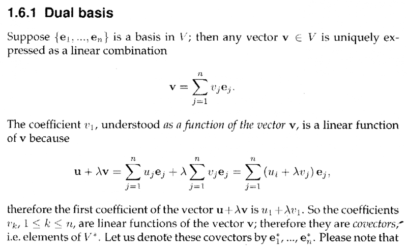 Coefficients of a vector regarded as a function of a vector • Physics ...