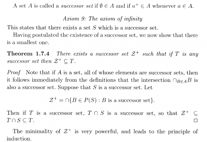 Axiom of Infinity & Garling, Th. 1.7.4 & the successor set • Physics Forums