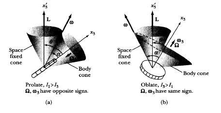 Force Free Motion of a Symmetric Top: Direction of phi dot • Physics Forums
