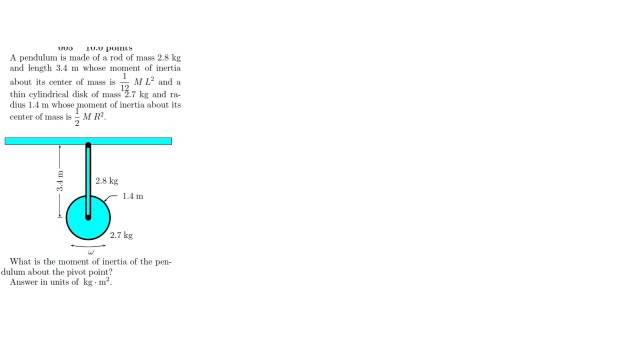 Moment of Inertia: Pendulum Problem