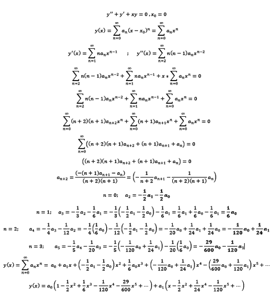 Series Solutions To A 2nd Order Diff Eq 