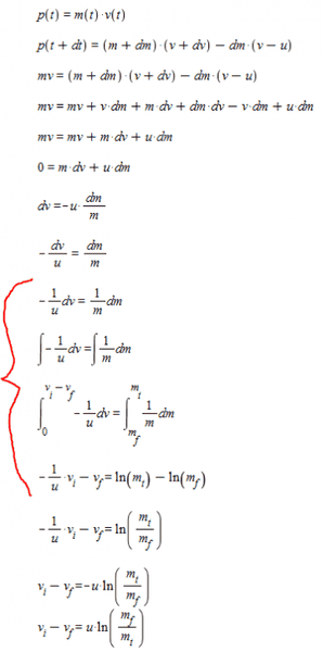 Separation Of Variables Rocket Equation Physics Forums