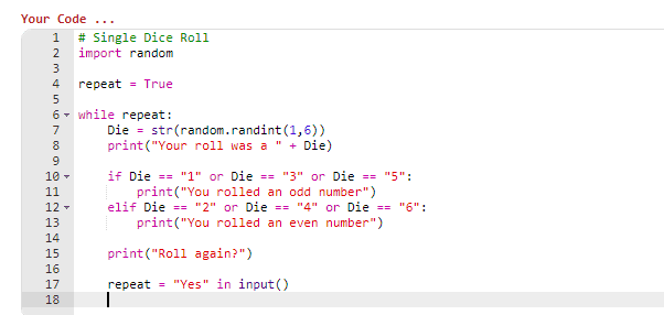 Python Dice Rolling Game