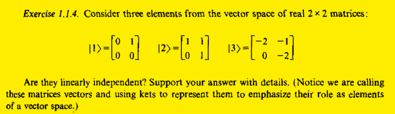 Checking The Linear Independence Of Elements Of 2 X 2 Matrices