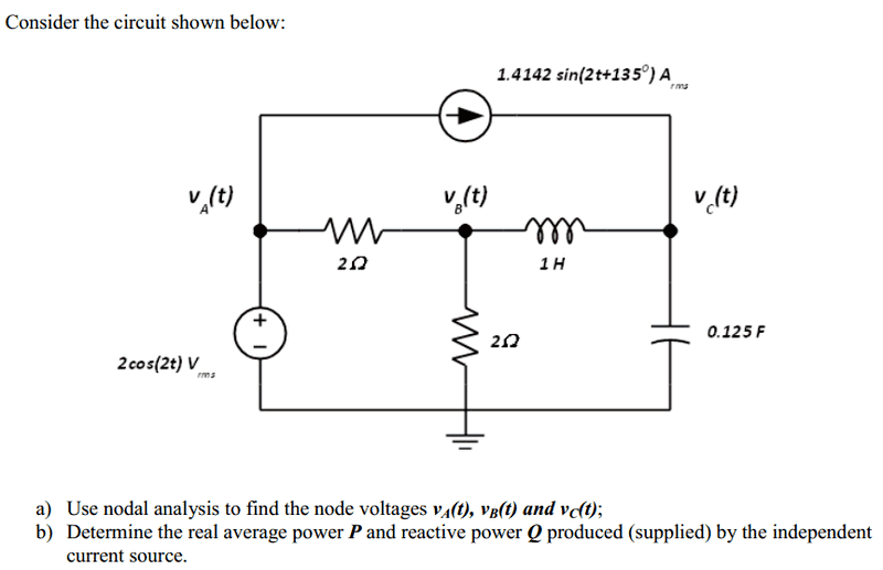 AC Circuit Analysis Nodal RMS 