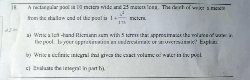 Integral Word Problem EXACT PROBLEM Incluced
