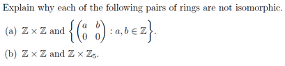 Verifying Answers to "Zero Divisors & Isomorphism Theorem"
